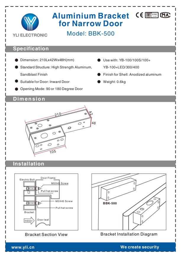 YLI - The Bracket Is For Narrow Door - Ibr&sons Ltd